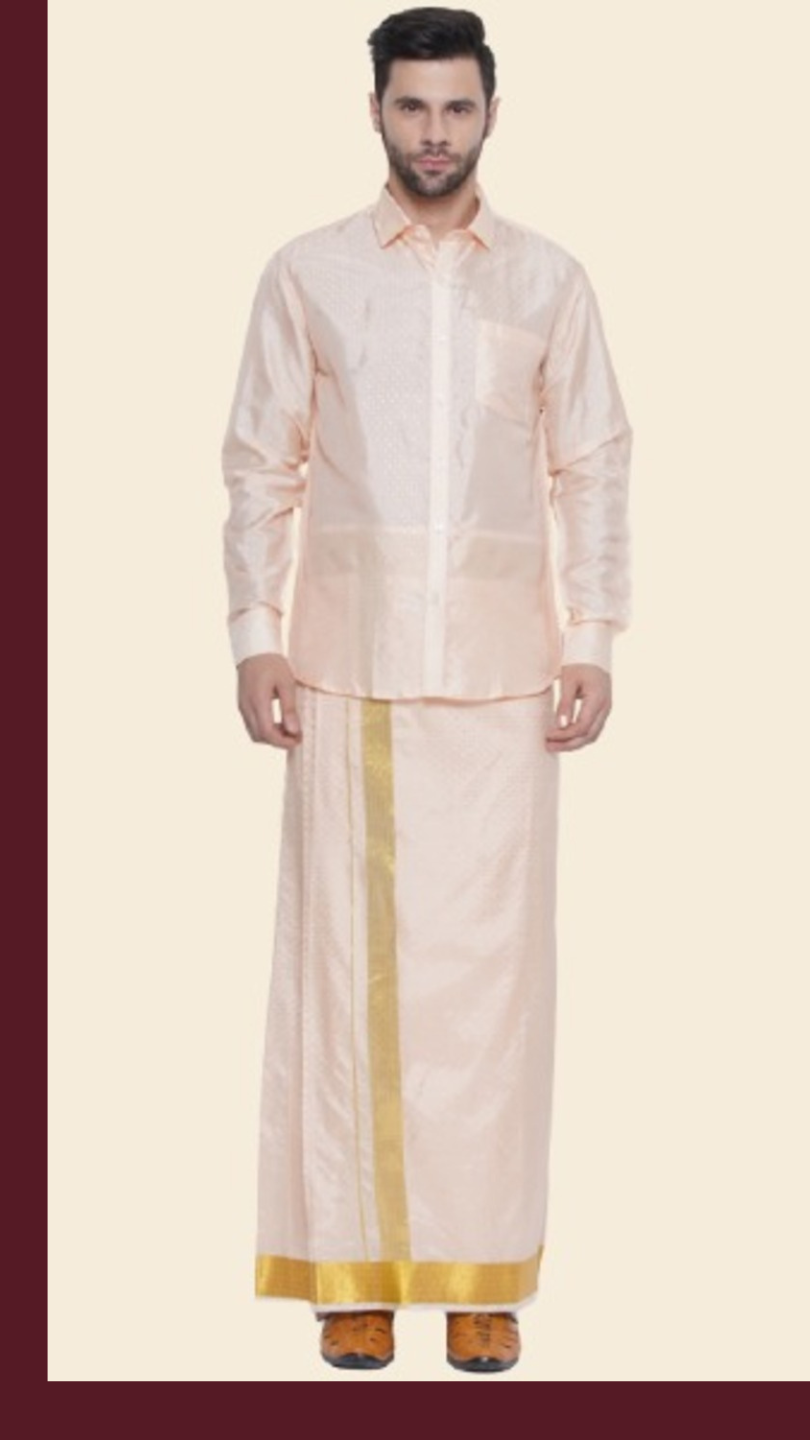Choose the Perfect Men's Shirt and Readymade Dhoti Set – SETHUKRISHNA