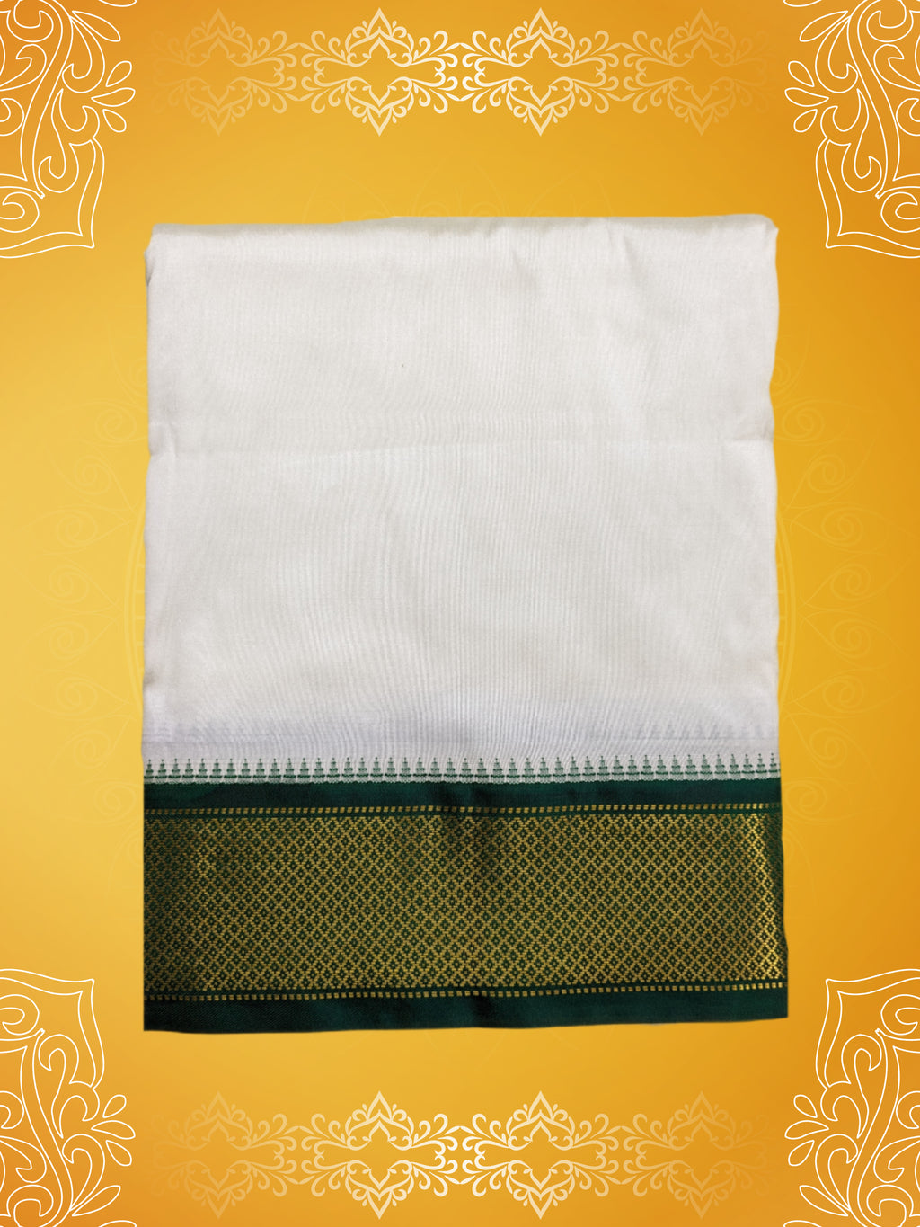 PREMIUM PURE SILK 3" PLAIN BORDER (11KAN) DHOTI / DHOTI SET – SETHUKRISHNA