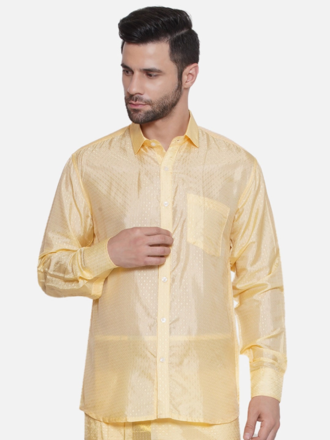 Sethukrishna Mens Solid Colour Self Design Shirt – SETHUKRISHNA