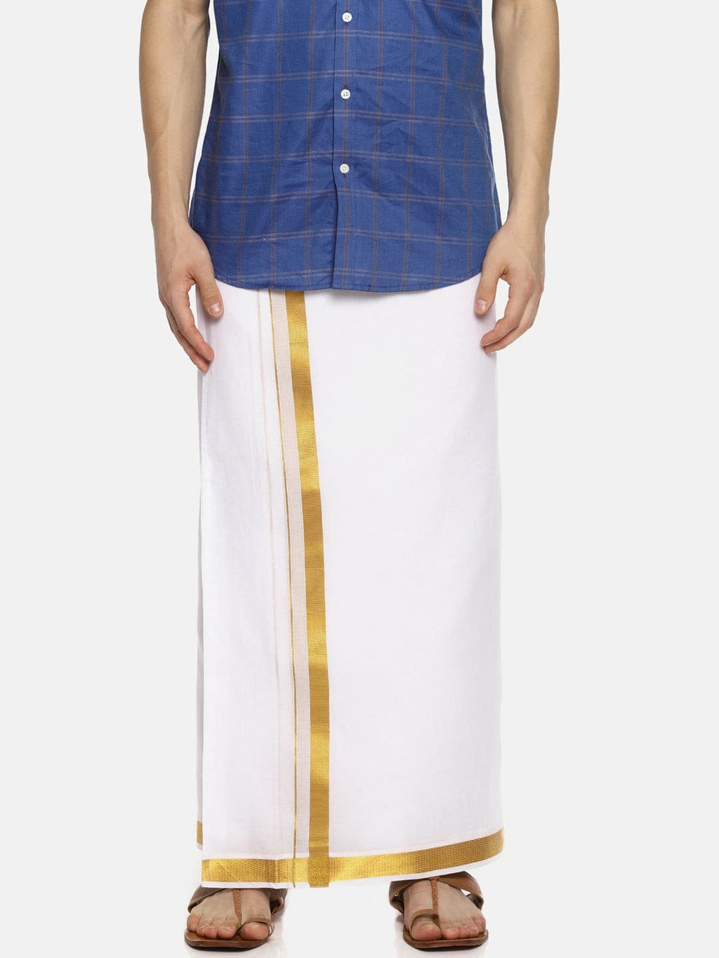 Men White Colour Cotton Readymade Pocket Dhoti – SETHUKRISHNA