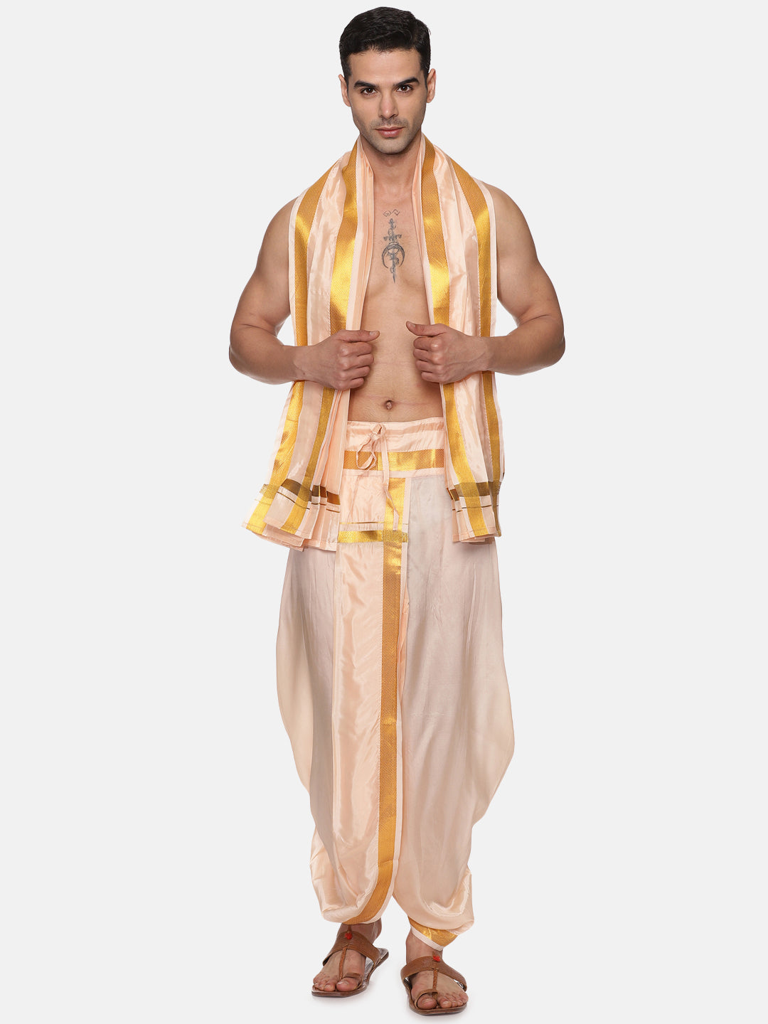 Men Ready to Wear Dhoti Pant and Angavastram Set – SETHUKRISHNA