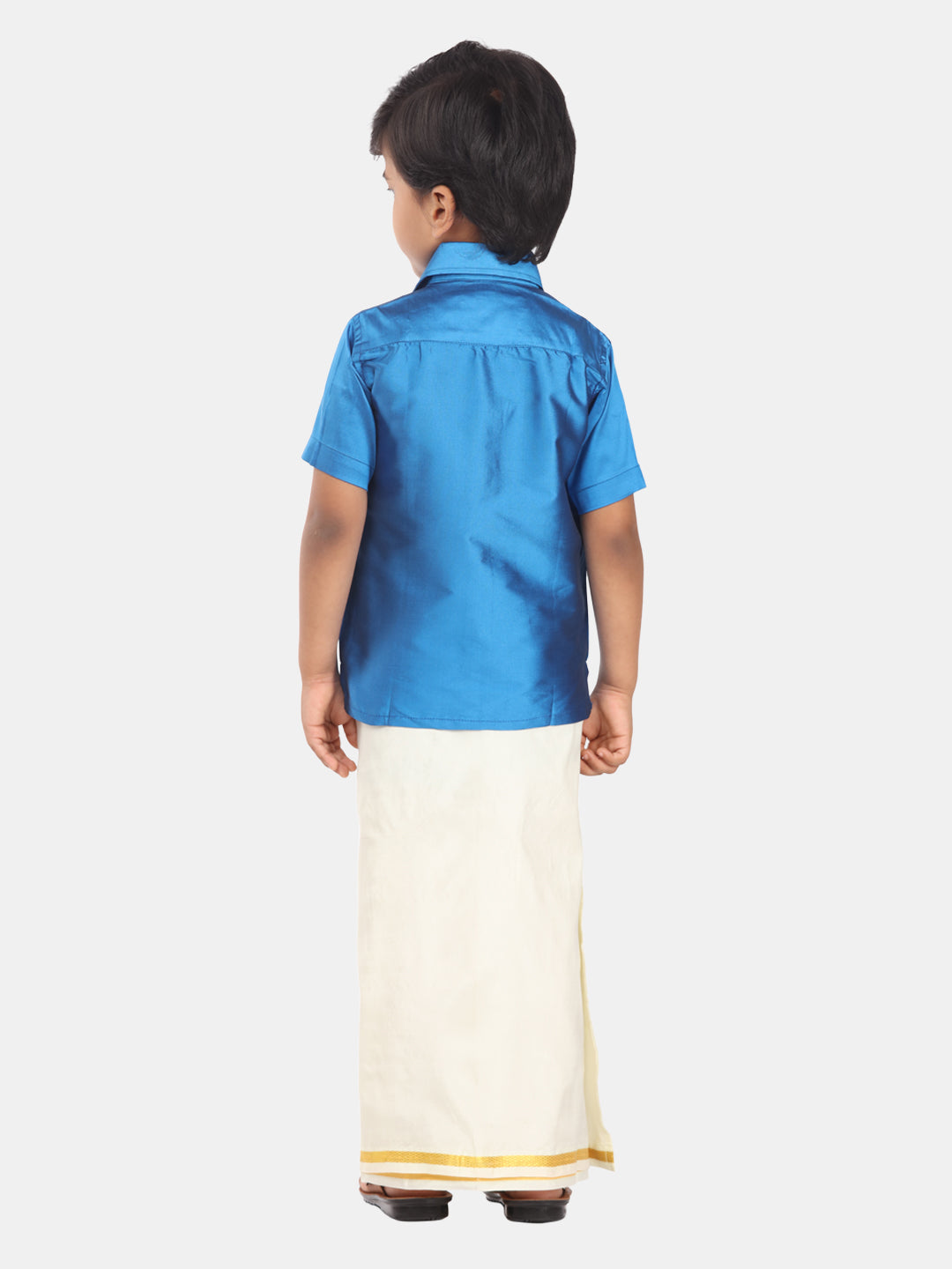 Boys Blue Colour Readymade Shirt With Dhoti Set – SETHUKRISHNA