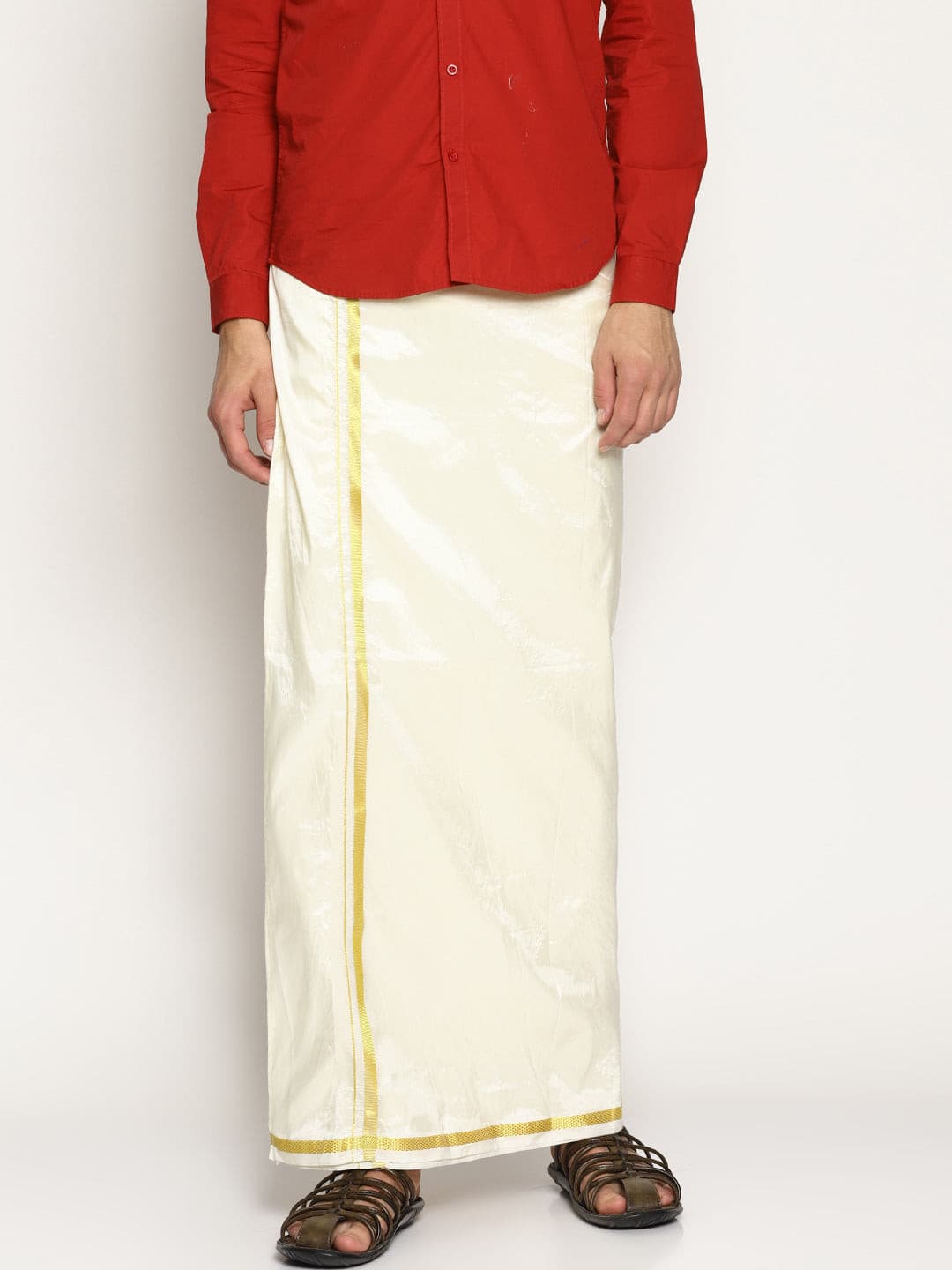 Men Cream Colour Art Silk Dhoti Combo Set – SETHUKRISHNA