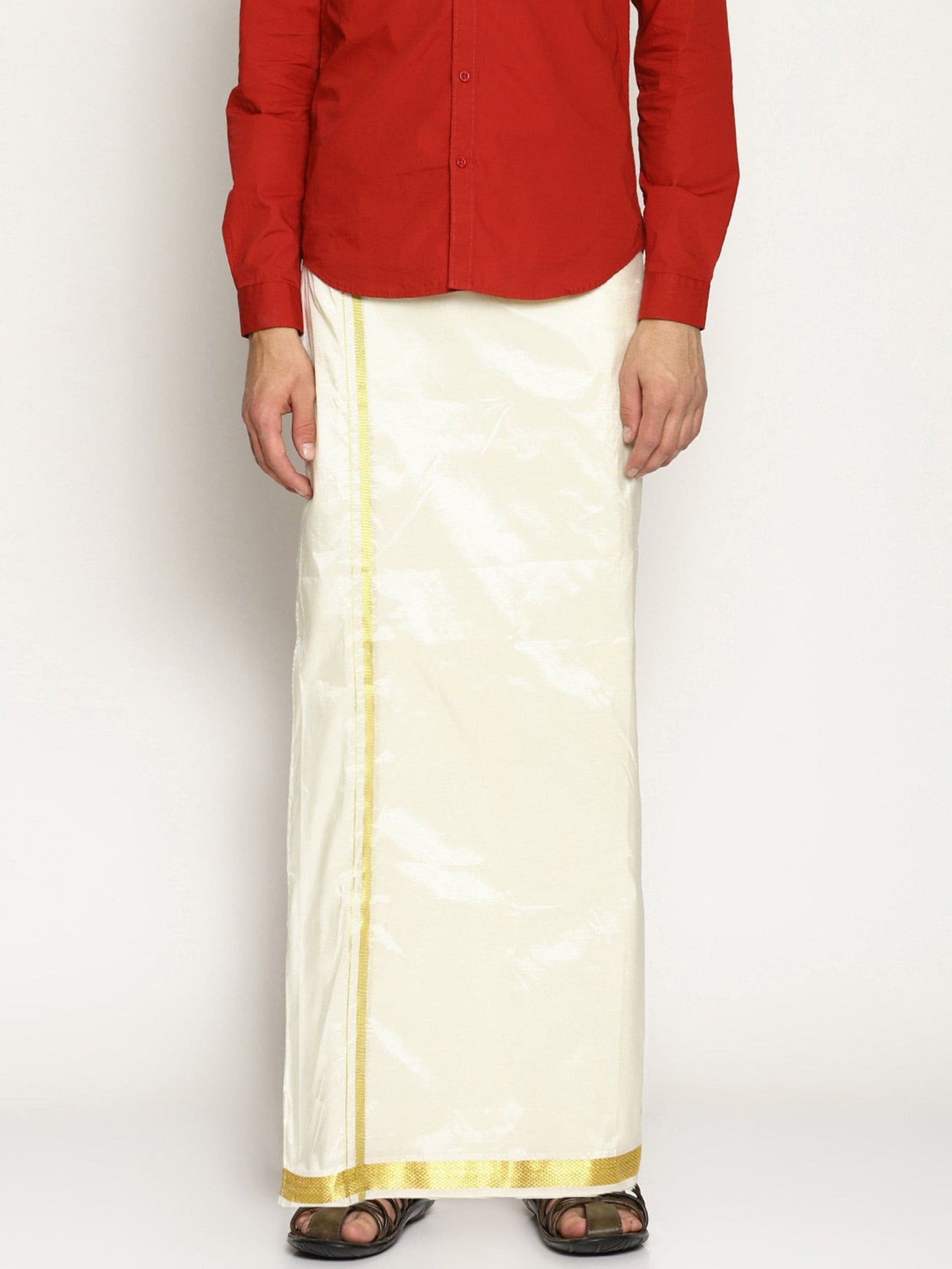 Men Cream Colour Art Silk Dhoti Combo Set – SETHUKRISHNA