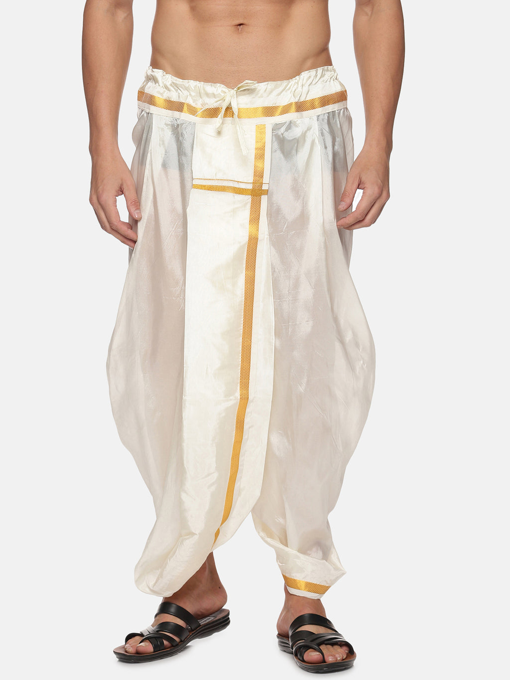 Men Off White Colour Polyester Panjakejam / Dhoti Pant – SETHUKRISHNA